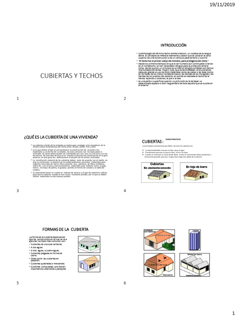 Tipos y Materiales de Techos y Cubiertas | PDF | Techo | Hormigón