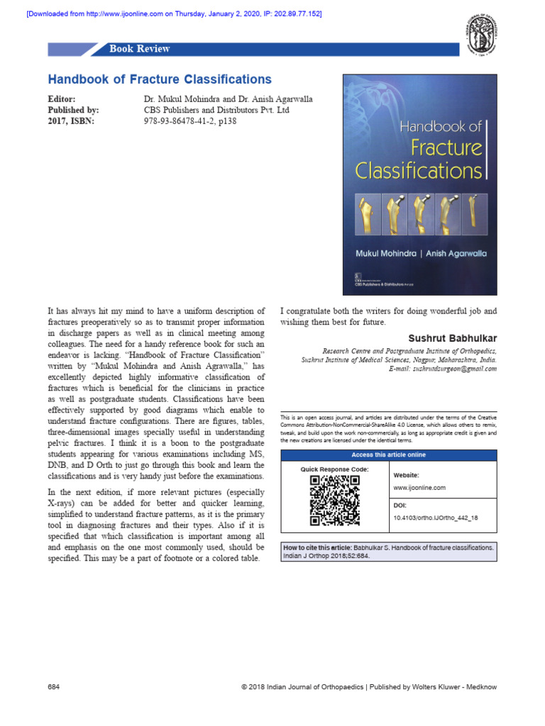 Handbook of Fracture Classifications | PDF | Computers