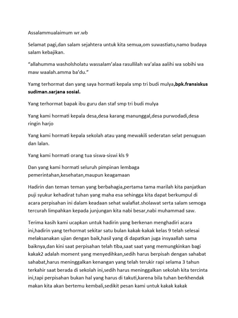 Pidato SMP TBM (Osis) - 045814 | PDF | Agama & Spiritualitas | Gaya Hidup