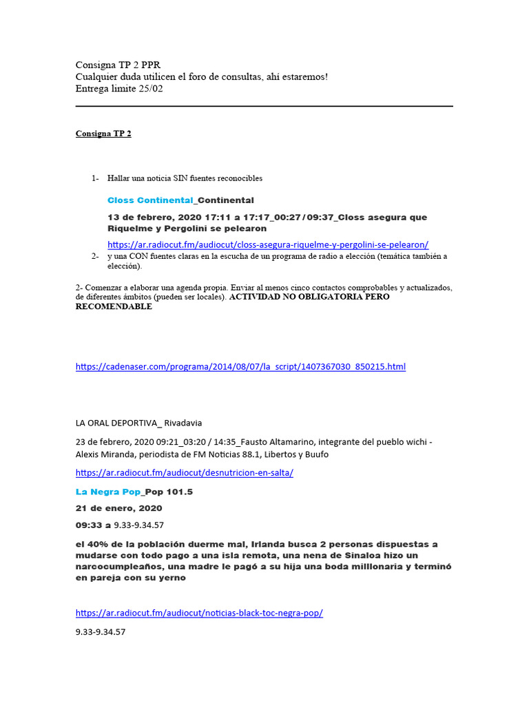 Consigna TP 2: Análisis de Noticias | PDF