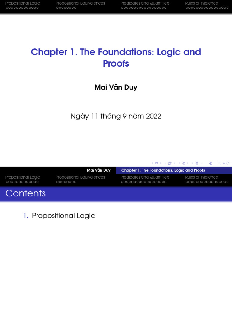 Chapter 1 The Foundations Logic And Proofs Pdf Logic First Order Logic