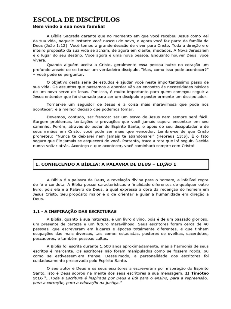 Apostila Discipulado | PDF | Antigo Testamento | Jesus Apostila Discipulado | PDF | Antigo Testamento | Jesus