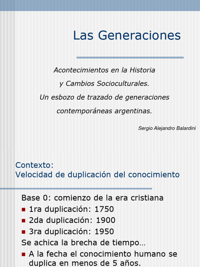 Balardini, Sergio. Las Generaciones - UNAHUR | PDF | Internet | Baby ...