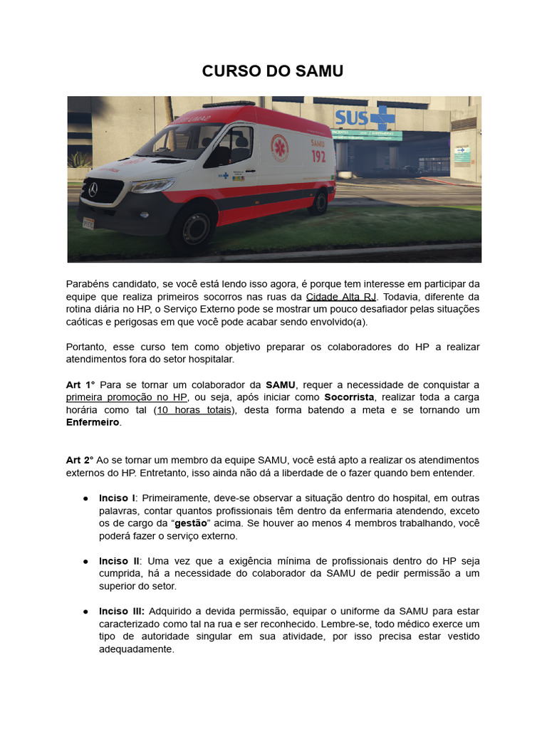 CURSO_do_SAMU_-_RP | Download grátis PDF | Ambulância