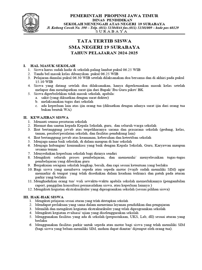 Tatib 2024 - 2025 | PDF