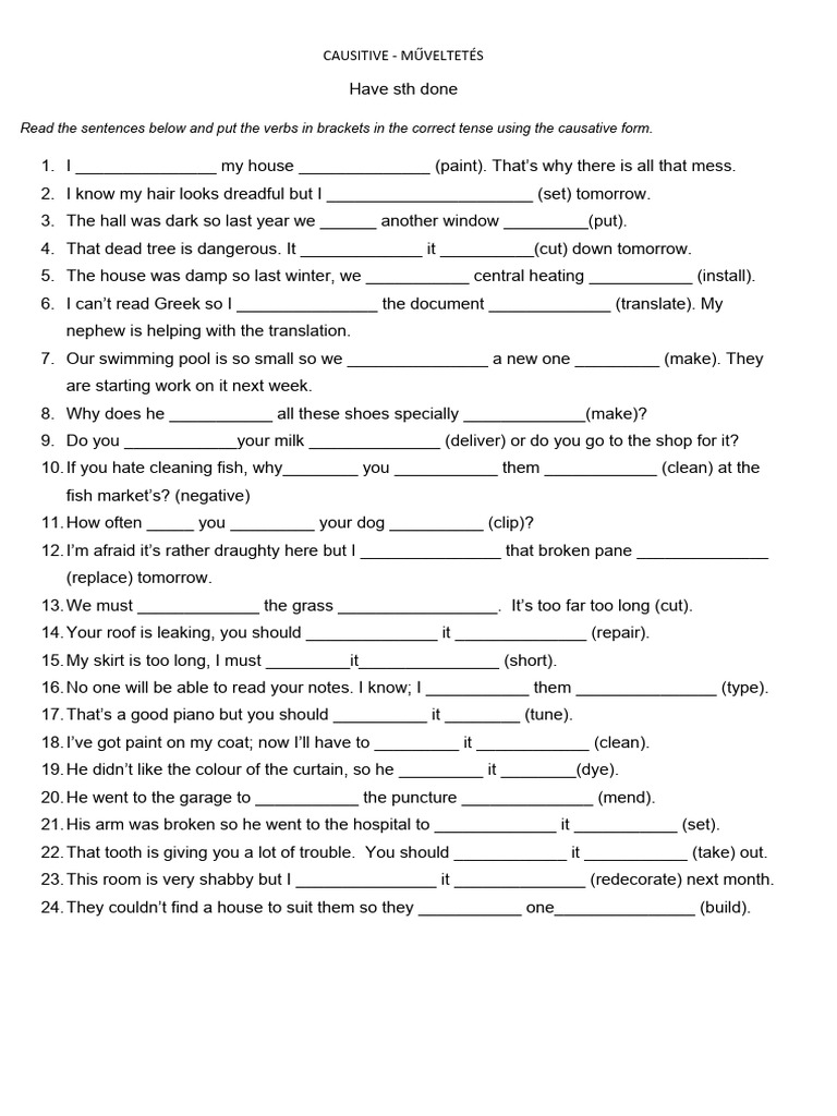 Causative Form Exercise Guide | PDF | Languages | Foreign Language Studies