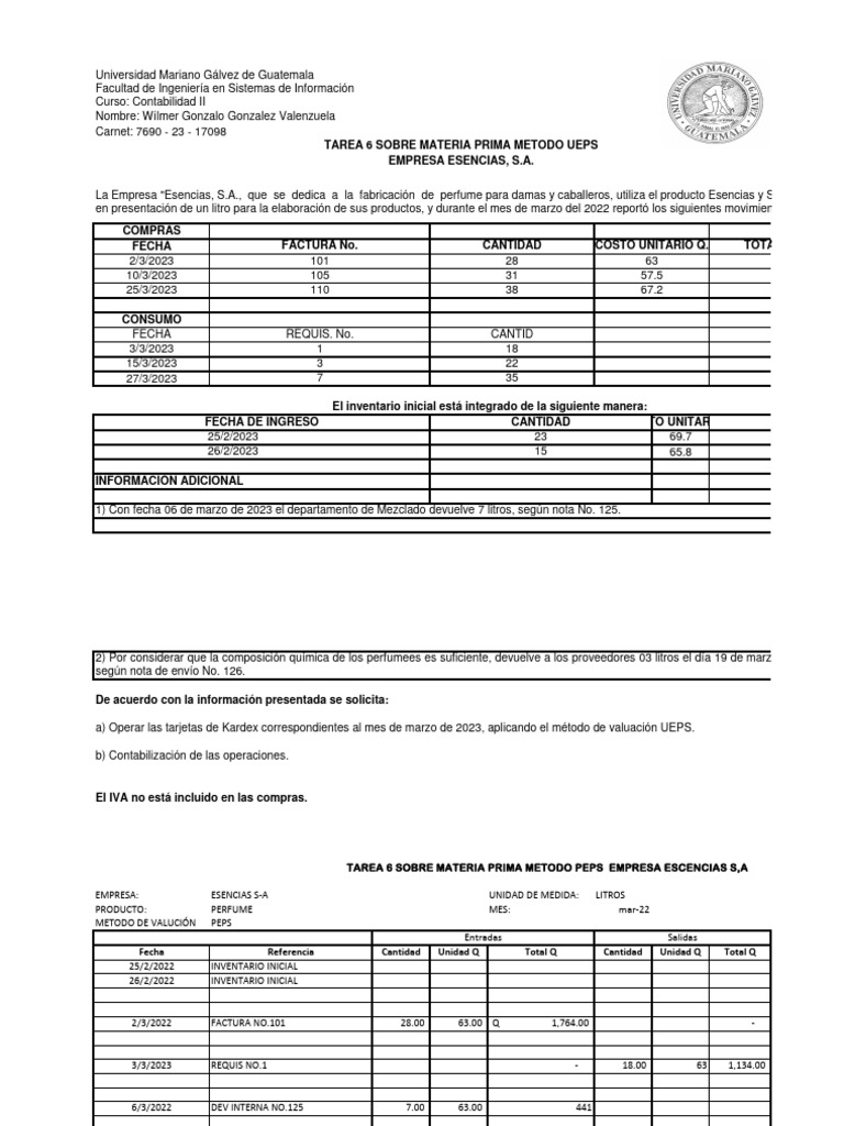 TAREA 6 UEPS Wilmer Valenzuela | PDF