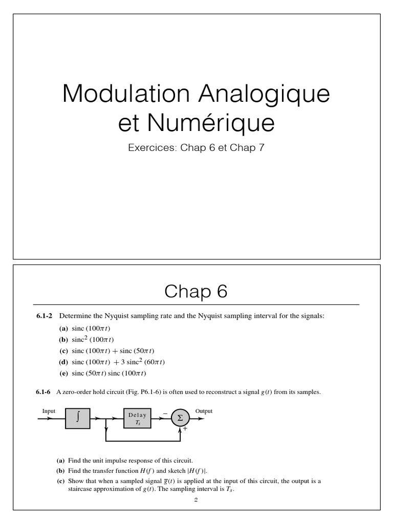 Homework_Chap6_7_TwoSlides | PDF | Sampling (Signal Processing) | Bit Rate