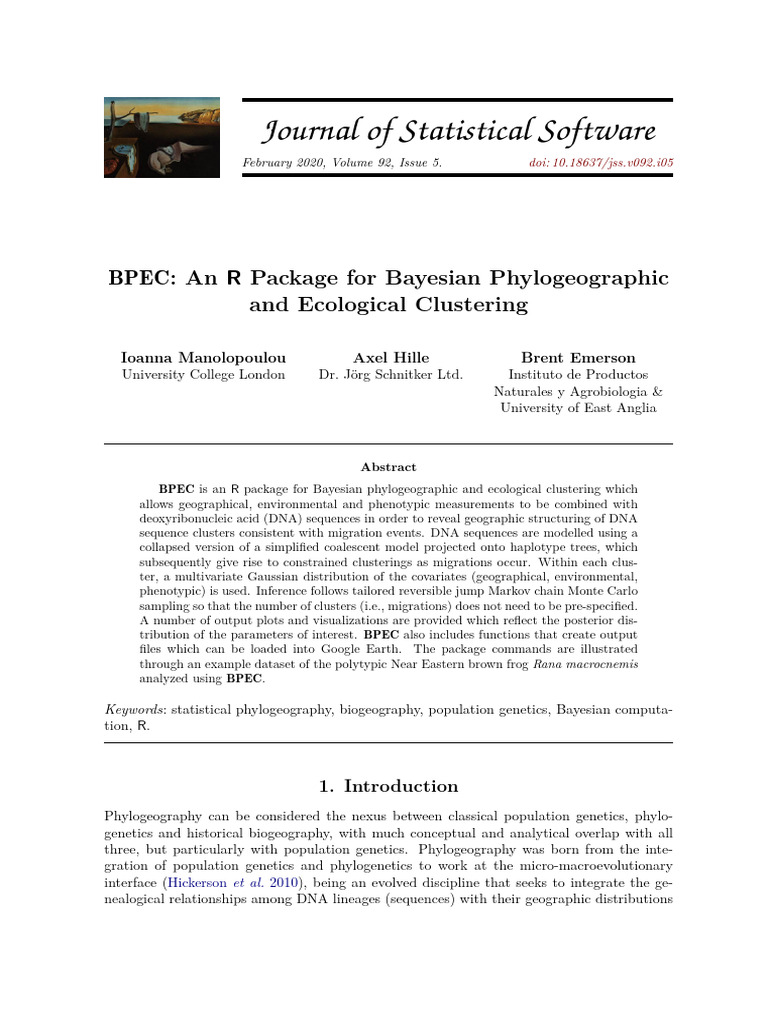 Journal of Statistical Software: BPEC: An R Package For Bayesian ...