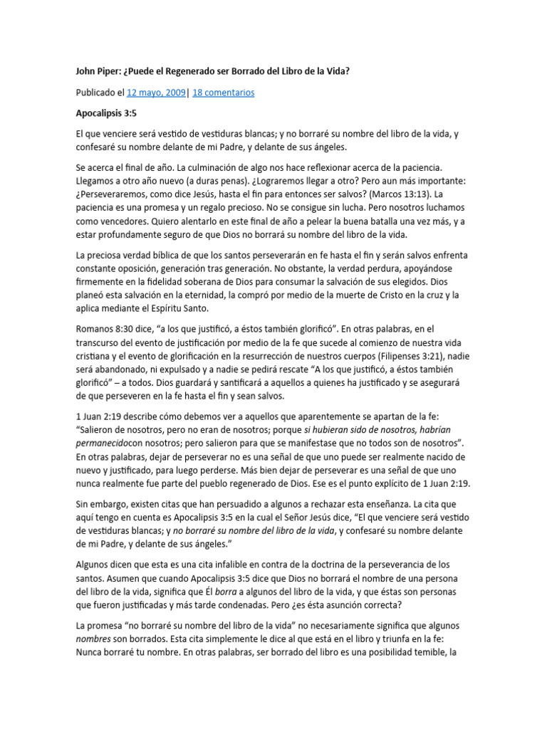 El Poder y El Mensaje Del Evangelio PDF | PDF | Salvación | Libro de ...