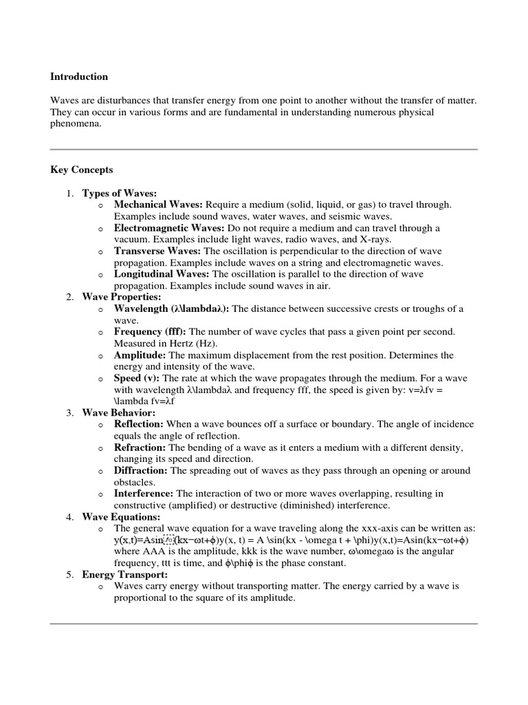 Waves | PDF | Waves | Wavelength