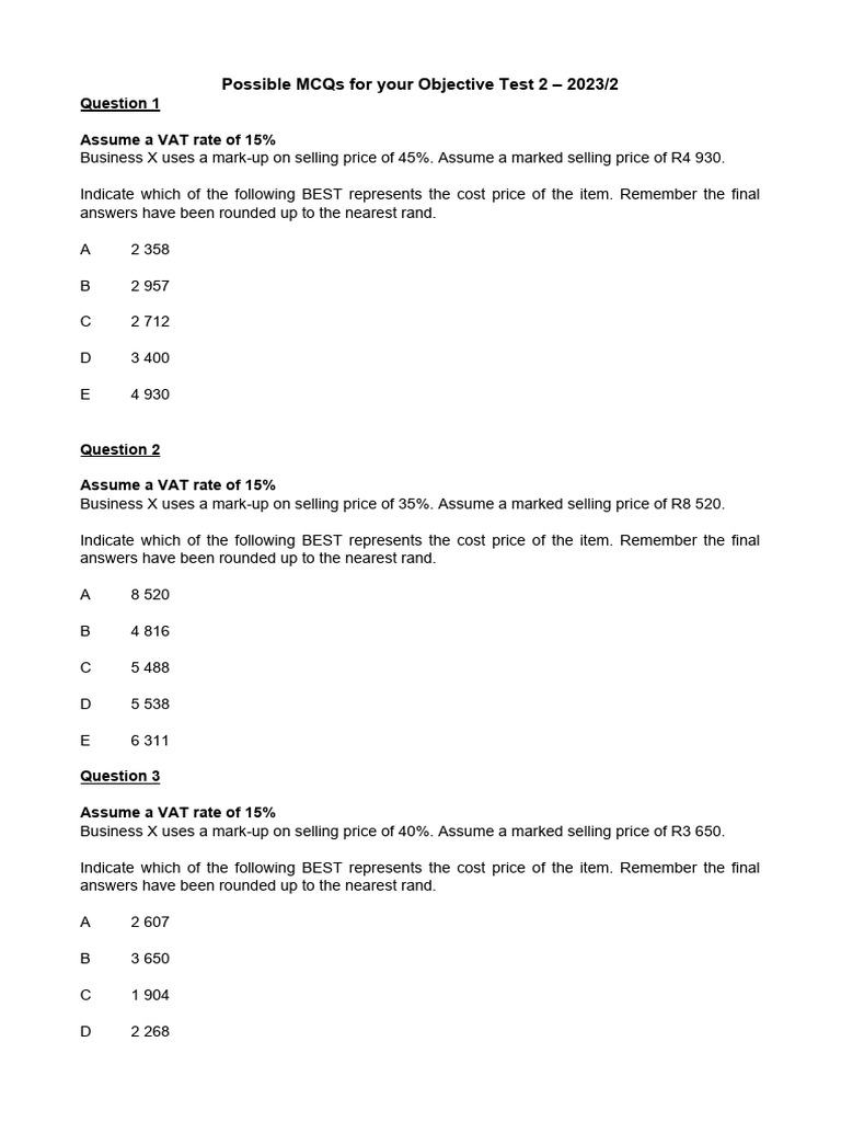 2acc 2afa102 Objt2 2023 | PDF | Cost Of Goods Sold | Depreciation