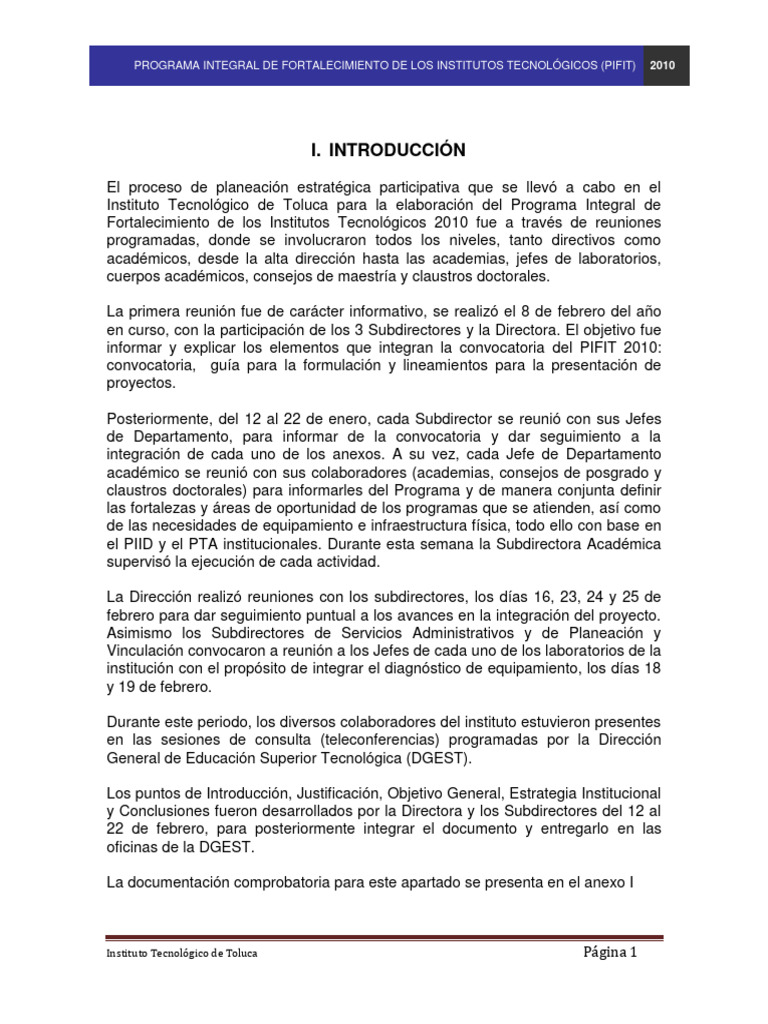 Proyecto General Pifit 2010 | Descargar gratis PDF | Calidad (comercial) | Laboratorios