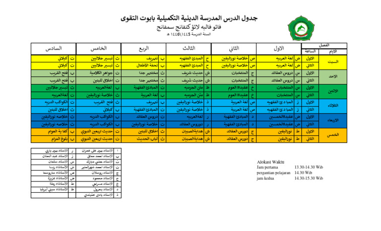 Jadwal MD Babut Taqwa 2024 | PDF