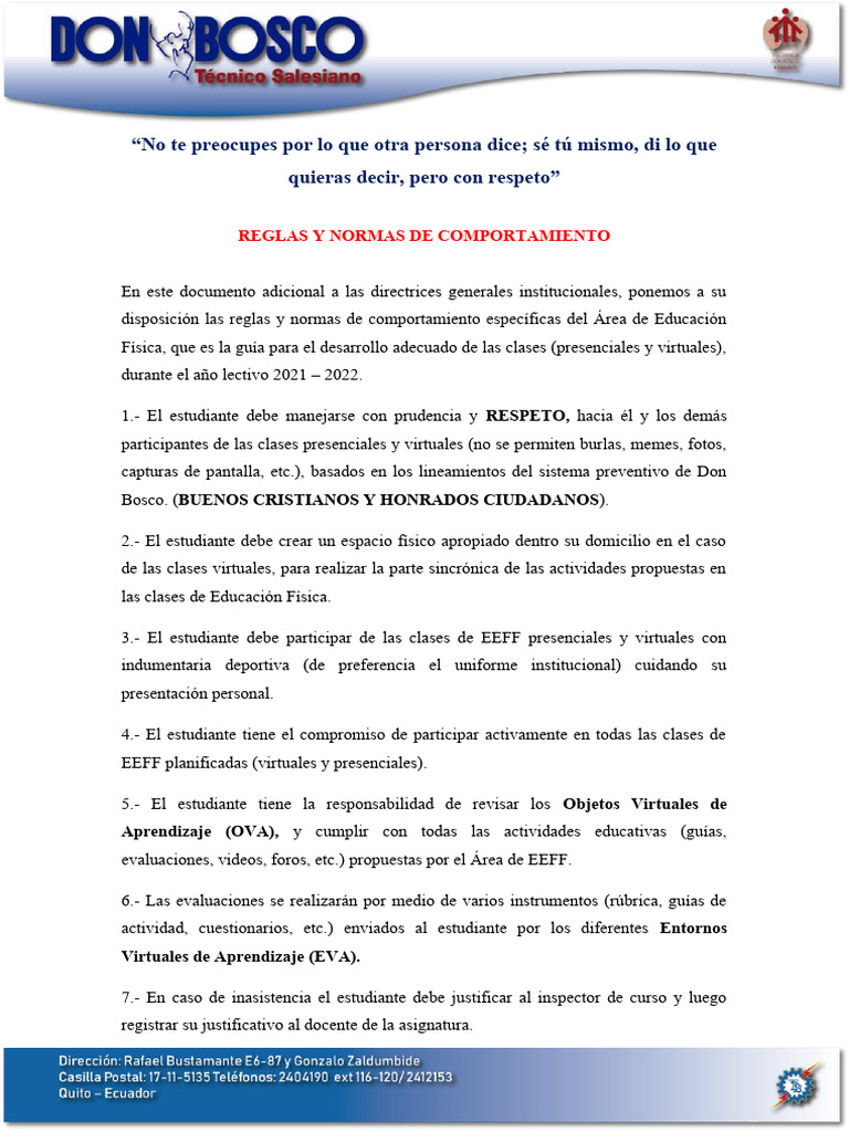 Reglas y Normas 21-22 Educacion Fisica | PDF | Crecimiento personal y ...