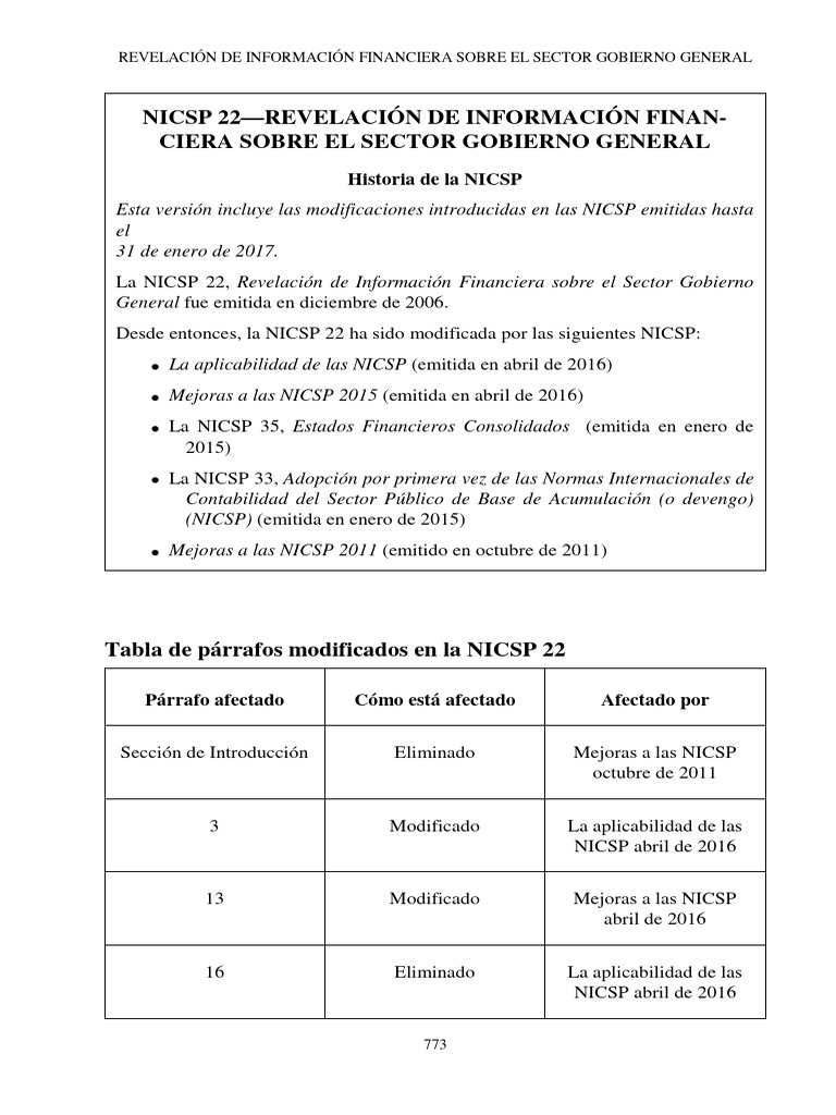 Nicsp 22 23 24 | PDF | Estado financiero | Contabilidad