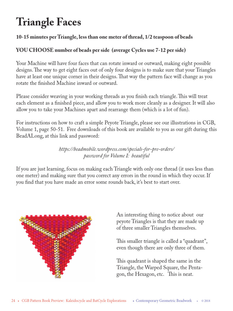Triangle Face Patterns For Beadalong | PDF | Beadwork | Textile Arts