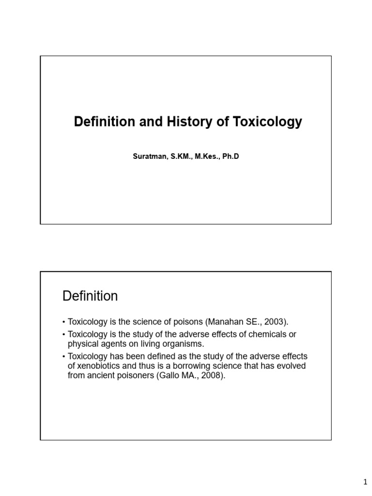 Pengertian-Sejarah Toksikologi-Klasifikasi Zat Toksik-TM5 | PDF ...