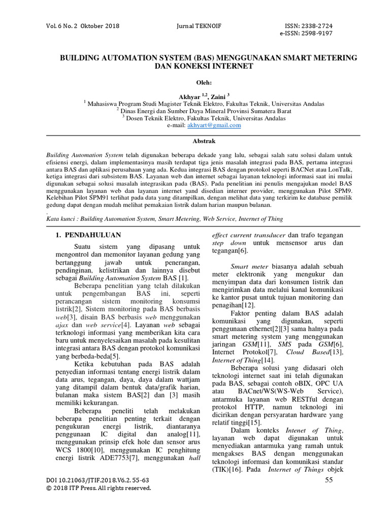 BAS dengan Smart Metering & IoT | PDF | Teknologi & Rekayasa
