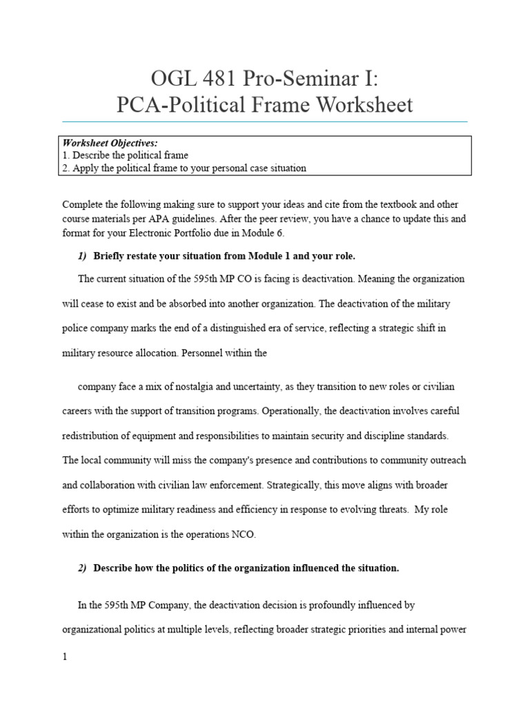 4 Political Frame Worksheet | PDF | Social Psychology