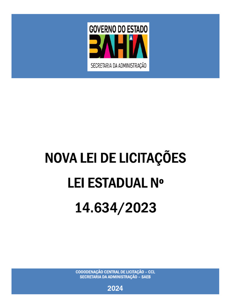 Cenário Atual Nova Lei De Licitações Pdf Administração Pública