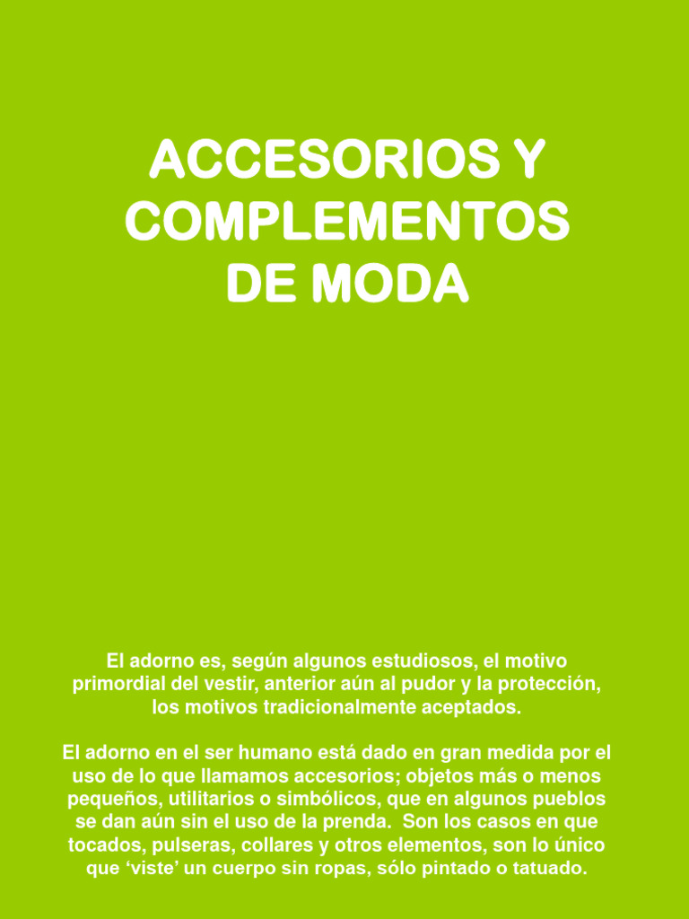 Accesorios - PDF | Descargar gratis PDF | Moda | Ropa
