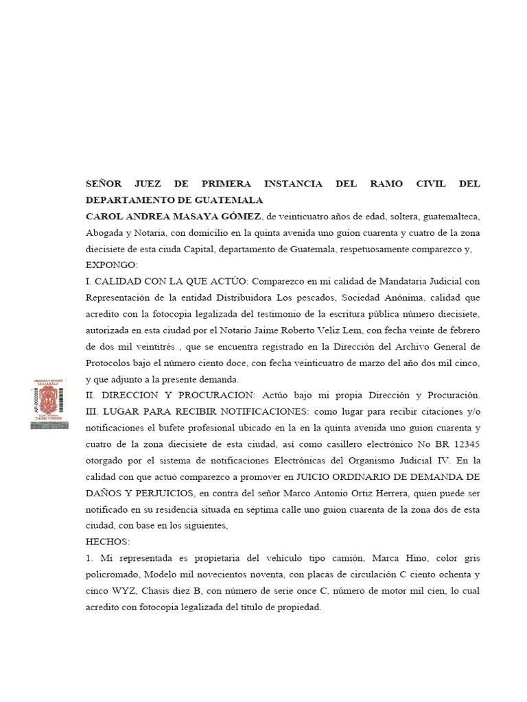 DAÑOS Y PERJUICIOS | Descargar gratis PDF | Demanda judicial | Justicia