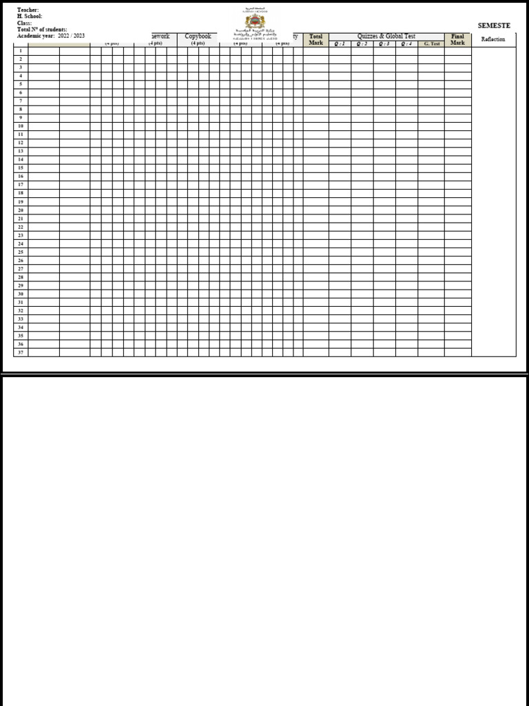 A grading Sheet | PDF