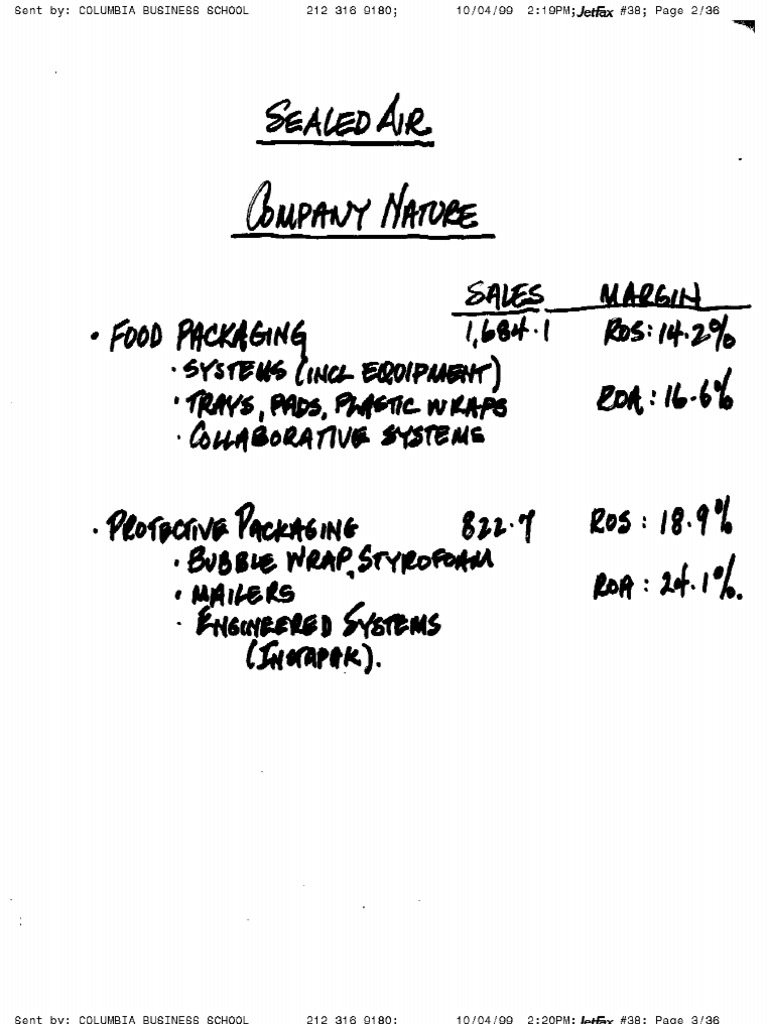 Sealed Air Case Study - Handout | PDF