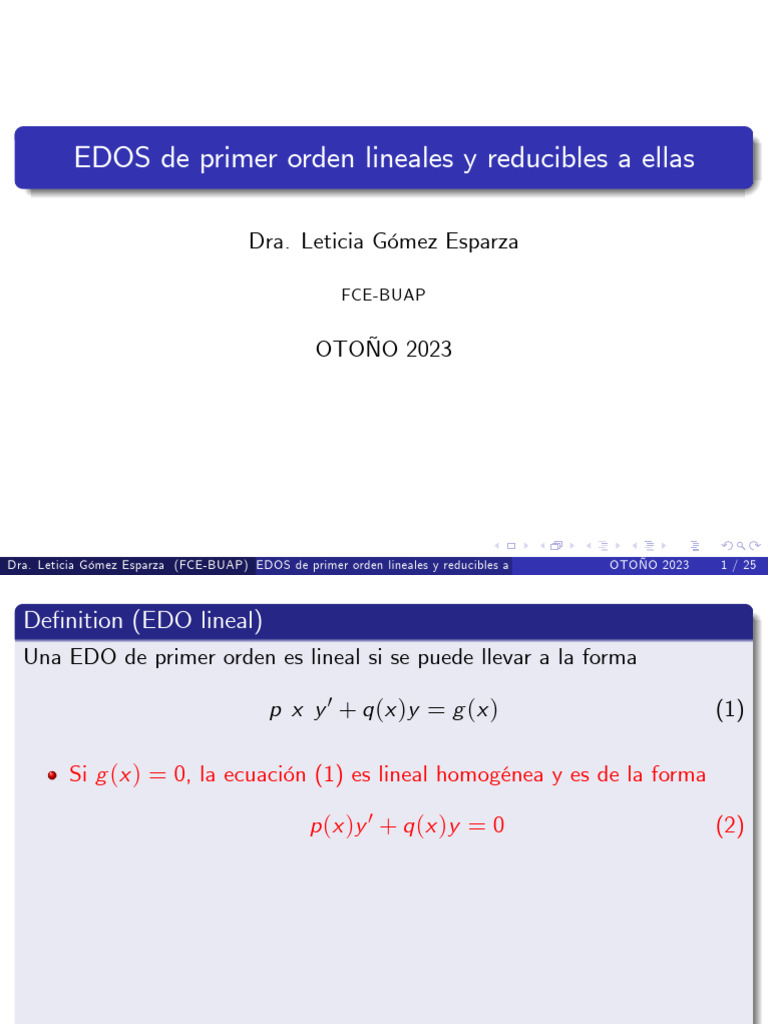 Edos Lineales | PDF | Ecuación diferencial ordinaria | Álgebra
