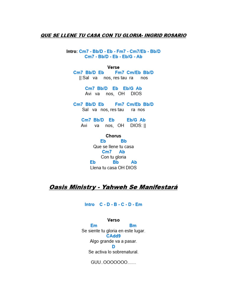 Coros de Avivamiento y Adoración | PDF | Nombres de Dios en el judaísmo | Concepciones de dios