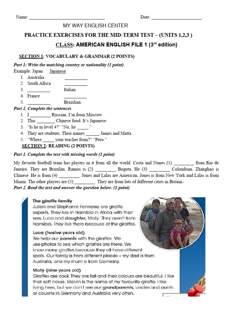 Practice Mid Test 1 U1 2 3 Aef 3rd Pdf English Language