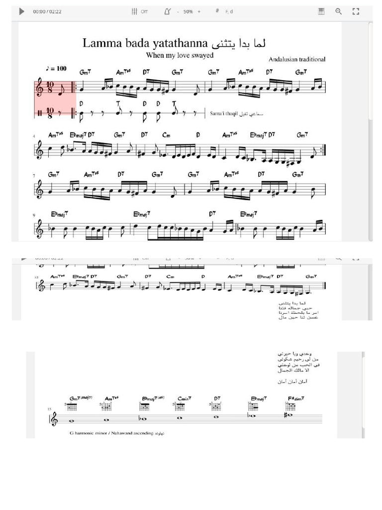 Lamma Bada Yatahanna | PDF