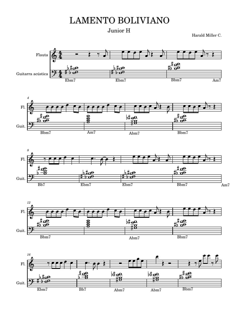 PARTITURA LAMENTO BOLIVIANO | PDF