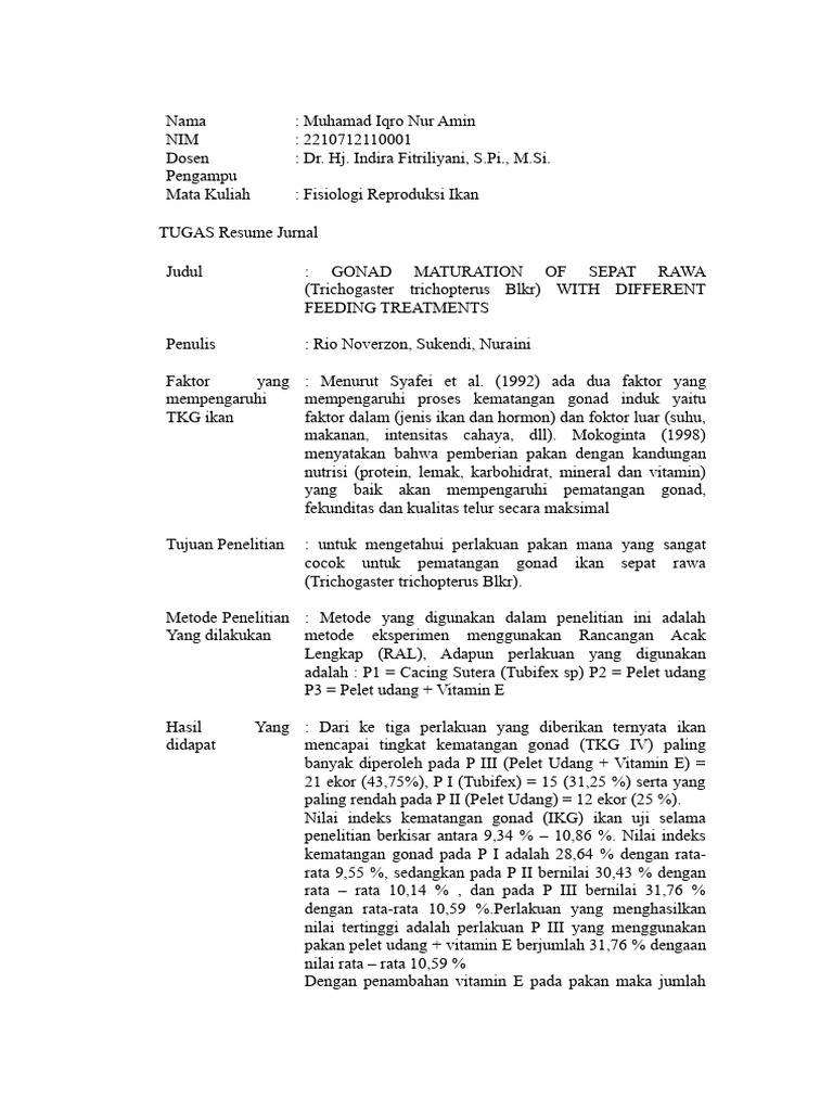 FISIOLOGI REPRODUKSI IKAN Tugas Bu Indira 1 | PDF