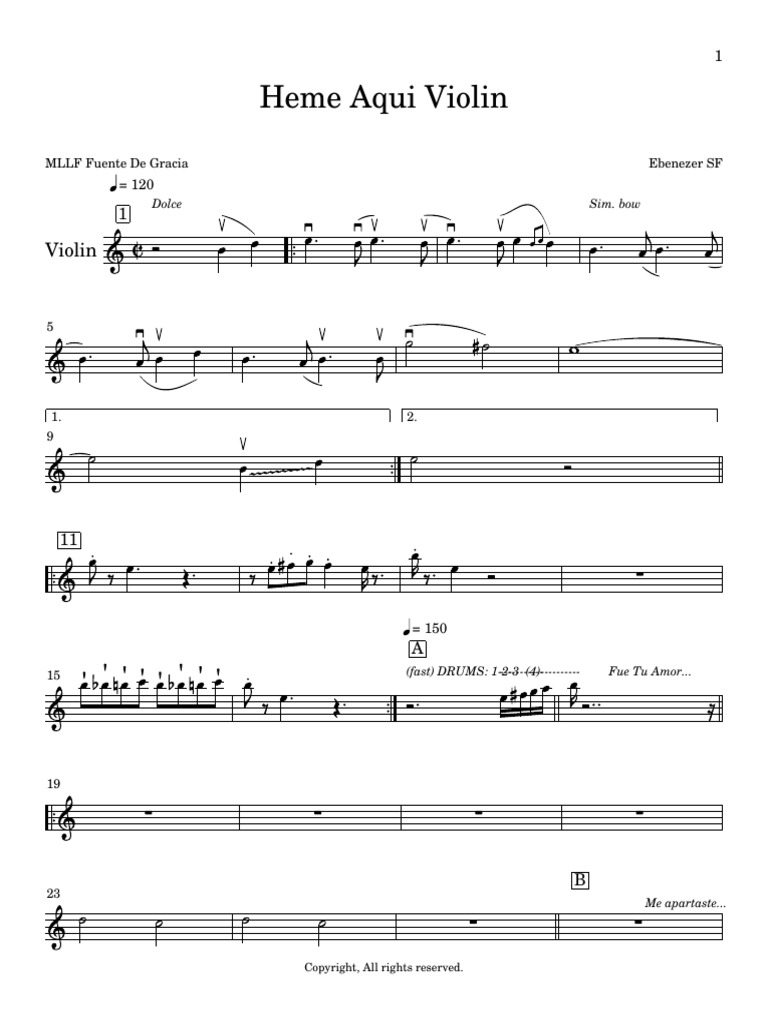 Heme Aqui Violin | PDF