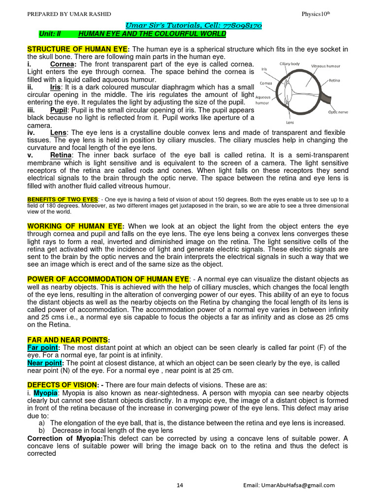 hUMAN EYE 14 - 18 | PDF | Eye | Sunset