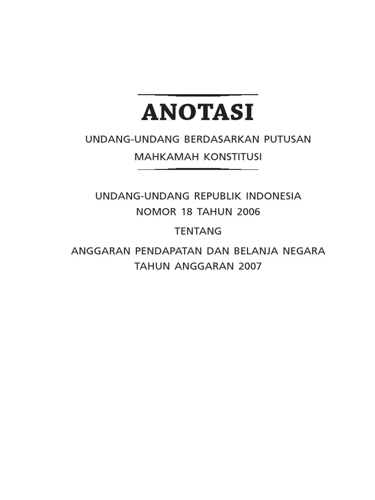 Anotasi 11 Anotasi Budhi APBN | PDF