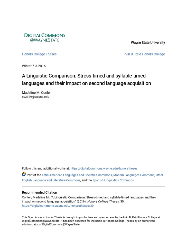 A Linguistic Comparison - Stress-Timed and Syllable-Timed Language ...