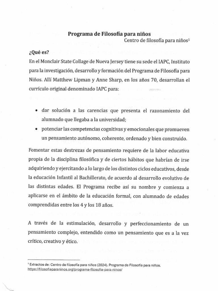 Filosofia para Niños | PDF