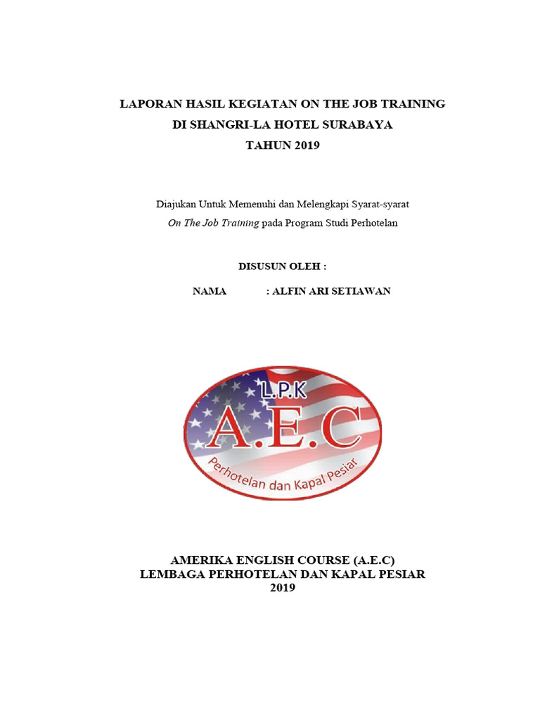 Alfin - Junior Laporan OJT | PDF