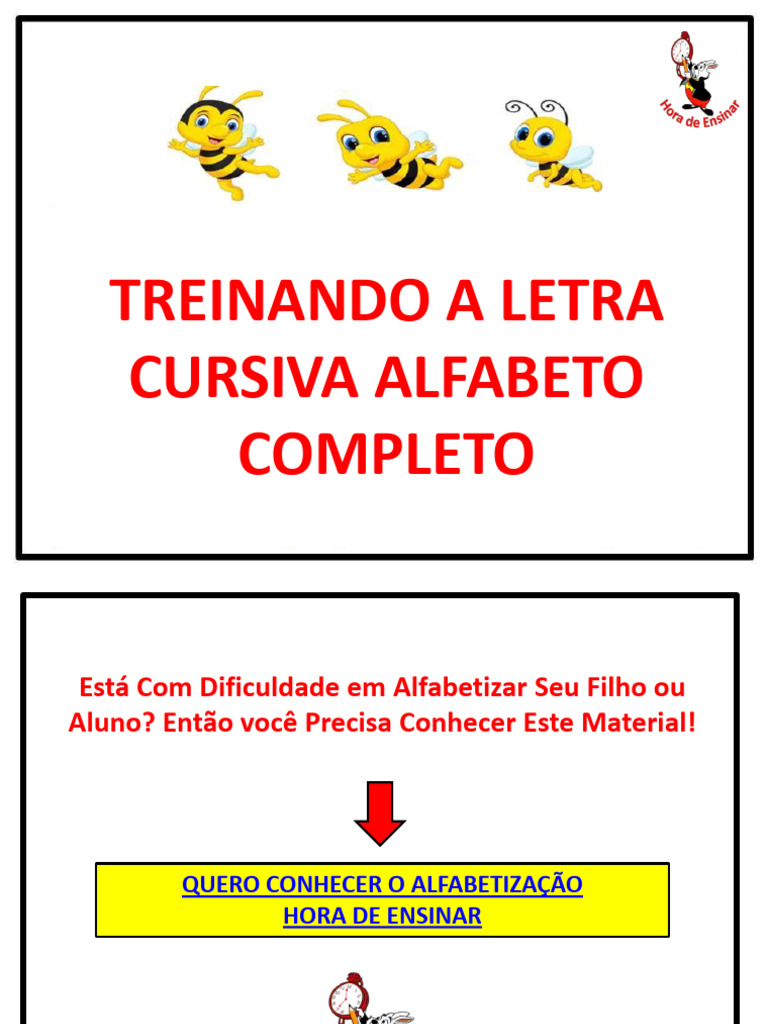 056 - Alfabeto Cursivo Abelhinha | PDF