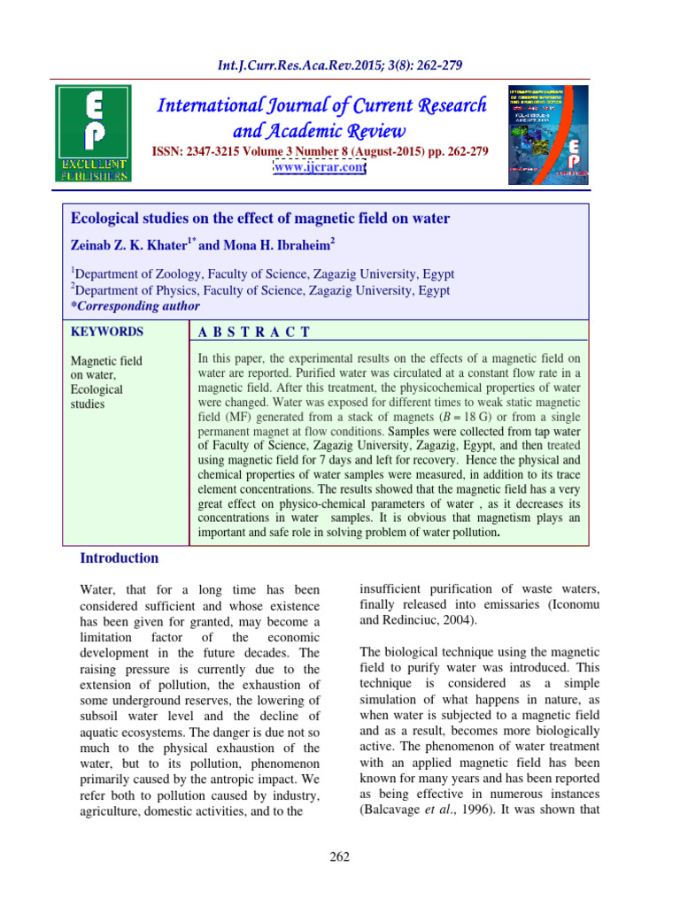 Zeinab Z. K. Khater and Mona H. Ibraheim | PDF | Water | Salinity