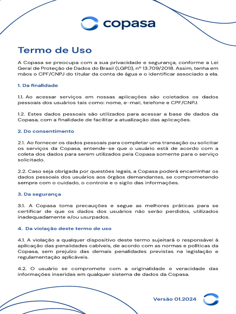 Copasa Termo Uso 0 | PDF