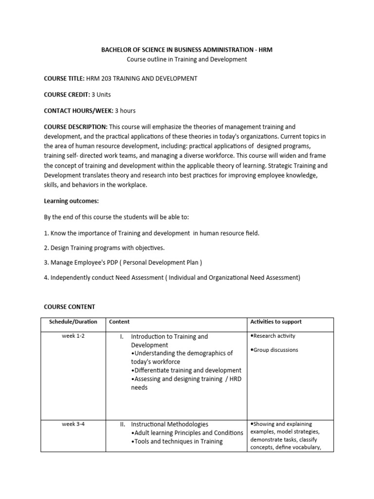 HRM 203 Course Outline | Download Free PDF | Human Resource Management | Cognition