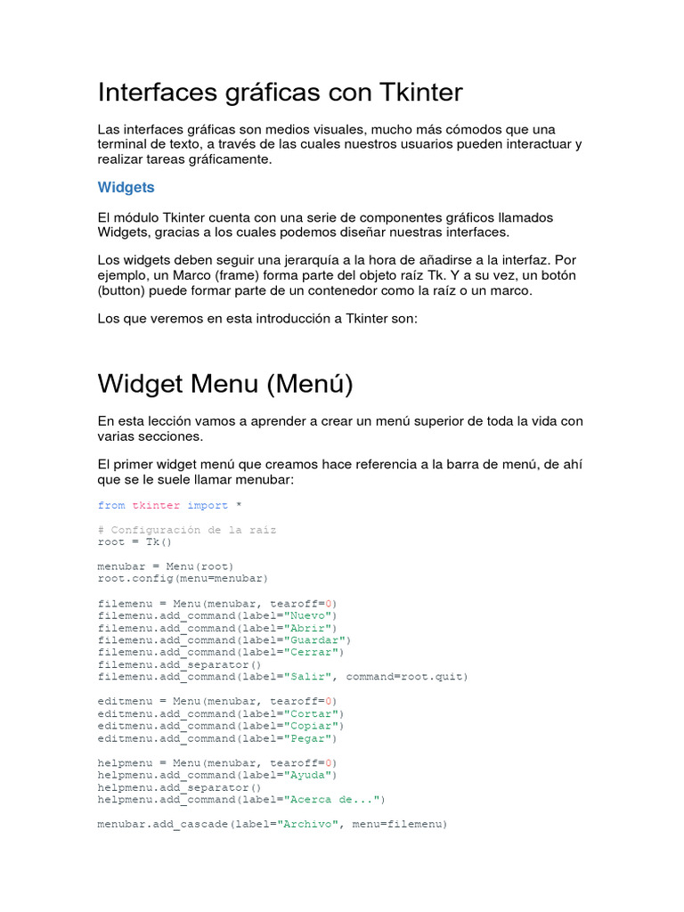 Interfaces Gráficas Con Tkinter-FASE 2 | PDF