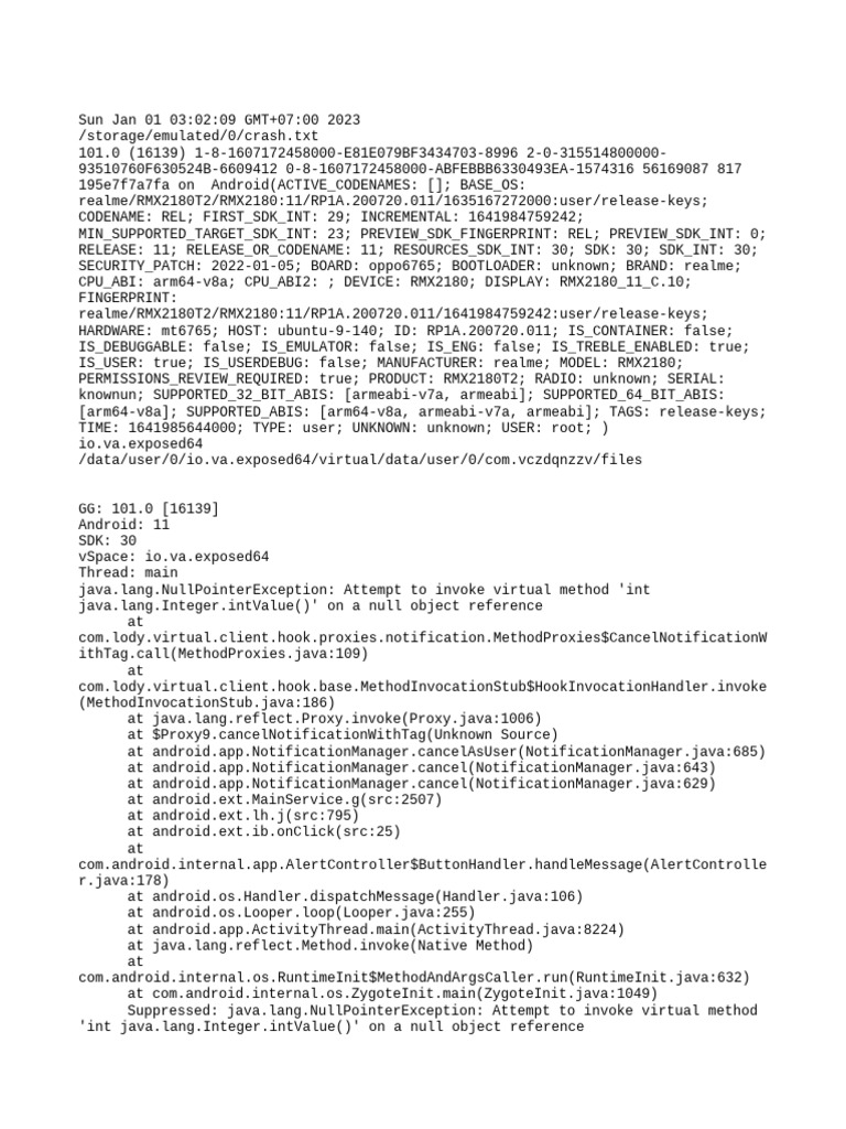 Crash | PDF | Java (Programming Language) | Android (Operating System)