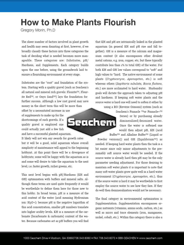 How To Make Plants Flourish | PDF | Nutrients | Acid