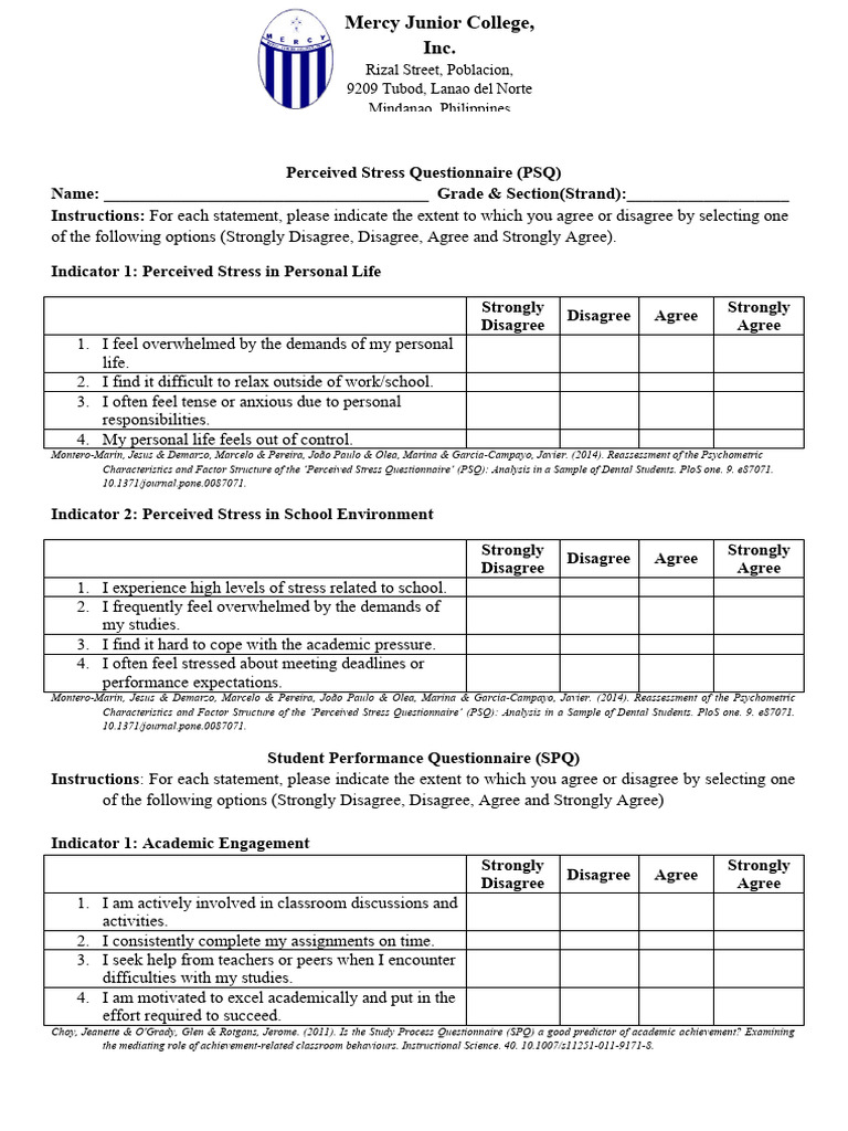 Stress and Performance Surveys Guide | PDF | Applied Psychology ...