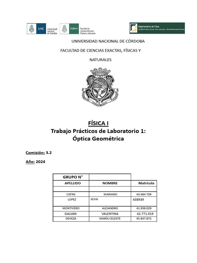 TP Optica. Fisica 1 | PDF | Refracción | Ligero